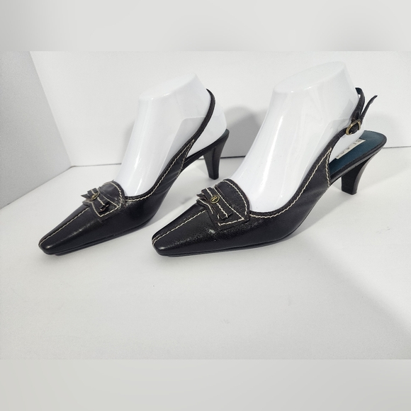 bill blass | Shoes | Vtg Y2k Bill Blass Slingback Heels Size 85 Black ...